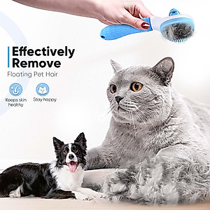 Cat Brush Self Cleaning Slicker Brush with Release Button, Dog Shedding Brush for Grooming, Cat Comb Pet Massage Tool Suitable for Long or Short Pet Hair Cleaner, Removes Tangles & Loose Fur