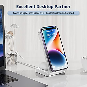 GEJIUCAI Magnetic Wireless Charger, 3 in 1 Fast Wireless Charging Station for Multiple Devices Apple Watch Ultra 8/7/6/5/4/3/2, for iPhone 14/Pro/Max/Plus/13/12, AirPods Pro (White)