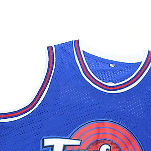 OTHERCRAZY Mens Basketball Jersey #23 Space Movie Jersey S-XXL White/Black/Blue (Blue, Small)