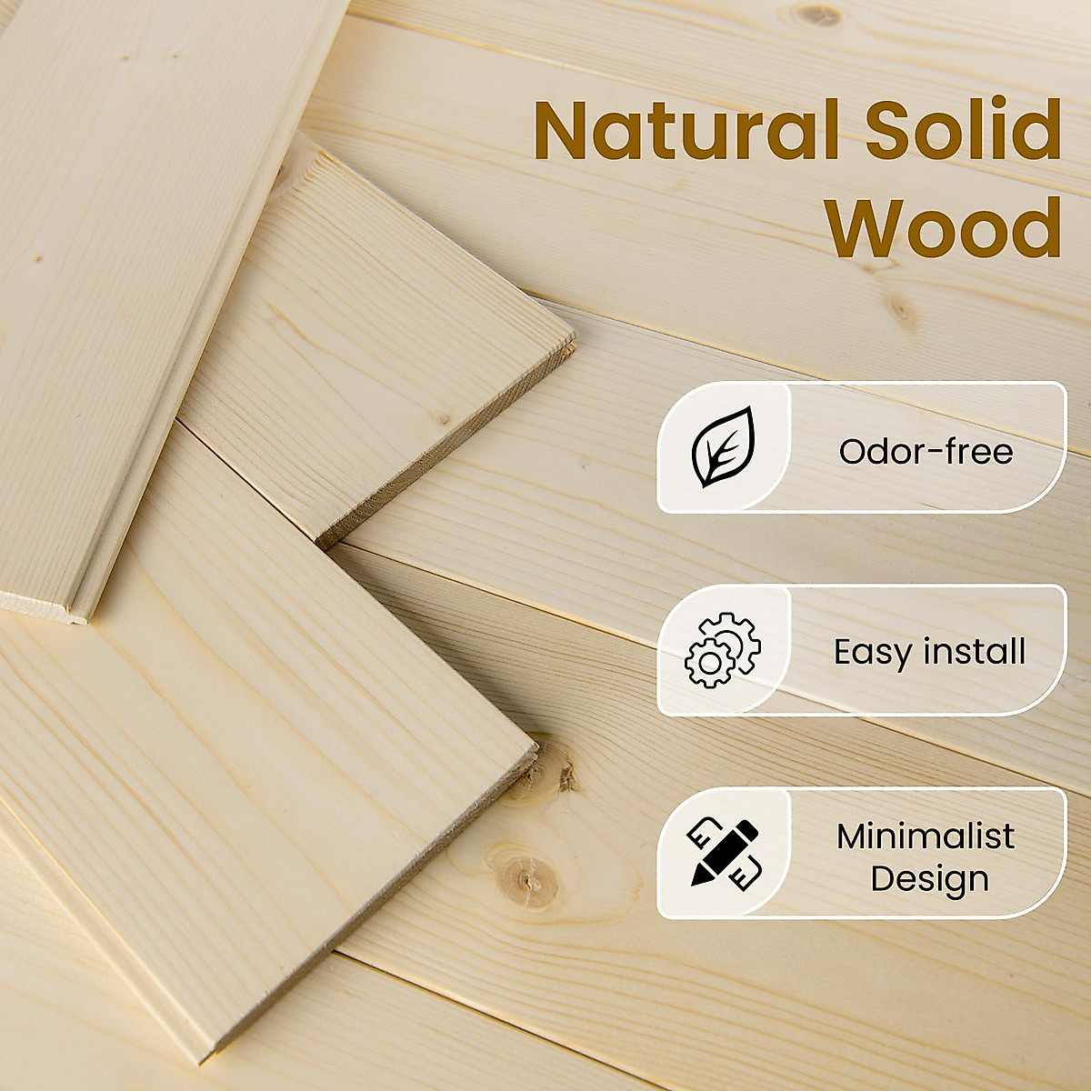 SmartStandard 36in x 84in Sliding Barn Wood Door Pre-Drilled Ready to Assemble, DIY Unfinished Solid Spruce Wood Panelled Slab, Interior Single Door Only, Natural, K-Frame (Fit 6FT-6.6FT Rail)