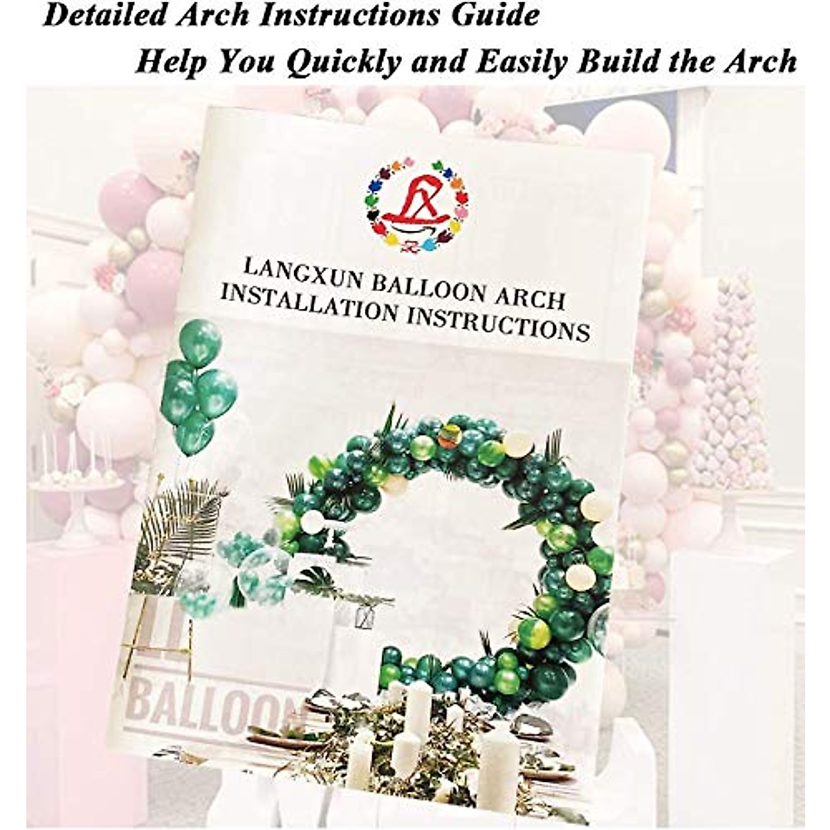 LANGXUN 7.2ft Large Size Golde Metal Round Balloon Arch kit, for Birthday Party Decoration, Wedding Decoration, Graduation and Baby Shower Photo Background, Christmas Decorations