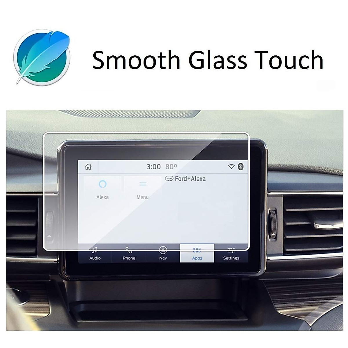 Screen Protector Compatible with 2020-2024 Ford Explorer, SYNC3 8 Inch Touch Screen,Wonderfulhz,Anti Scratch,Shock-Resistant,Premium Tempered Glass