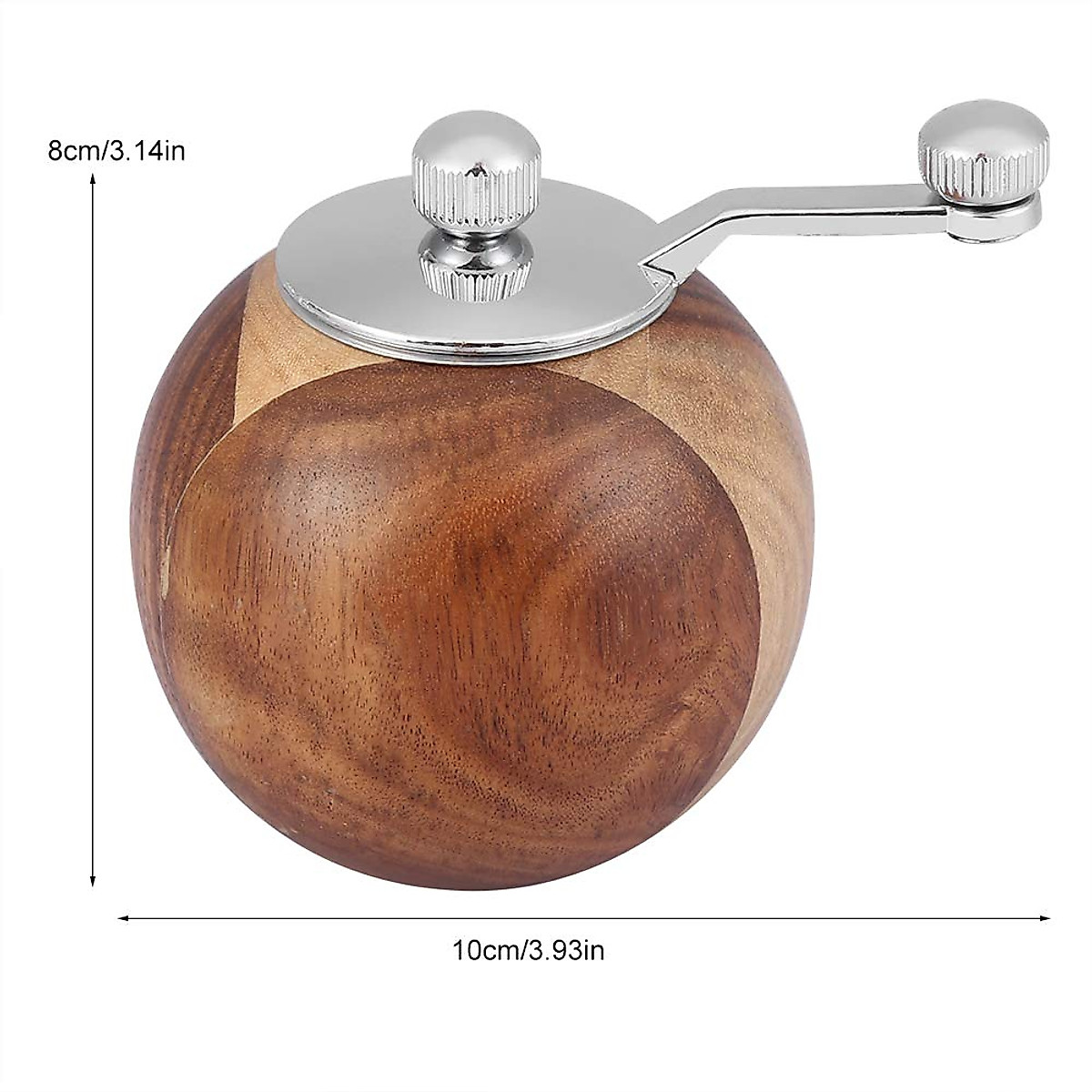 Pepper Mill, Wood Pepper Mill Grinder Spherical Muscat Mill Manual Pepper Mill Bottle Nut and Hard Spice Grinder for Kitchen