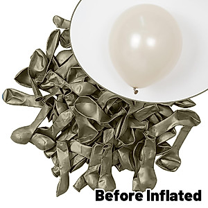 Pearl White Sand Balloons 5 Inch, 100 PCS Small Beige Cream Off White Pearl Balloons, Boho Neutral Nude Tan Helium Mini Balloon for Arch Birthday Wedding Bridal Shower Anniversary Party Decoration