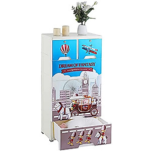 Vividness Plastic Drawers Dresser,Tall Dresser,Sturdy Organizer Unit,Easy Pull Closet Drawers,Storage Cabinet for Clothing,Nursery,Bedroom-6 Drawers (London)