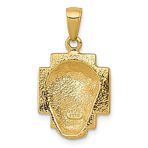 Diamond2Deal 10k Yellow Gold Polished 2-D Small Jesus Head with Crown Pendant