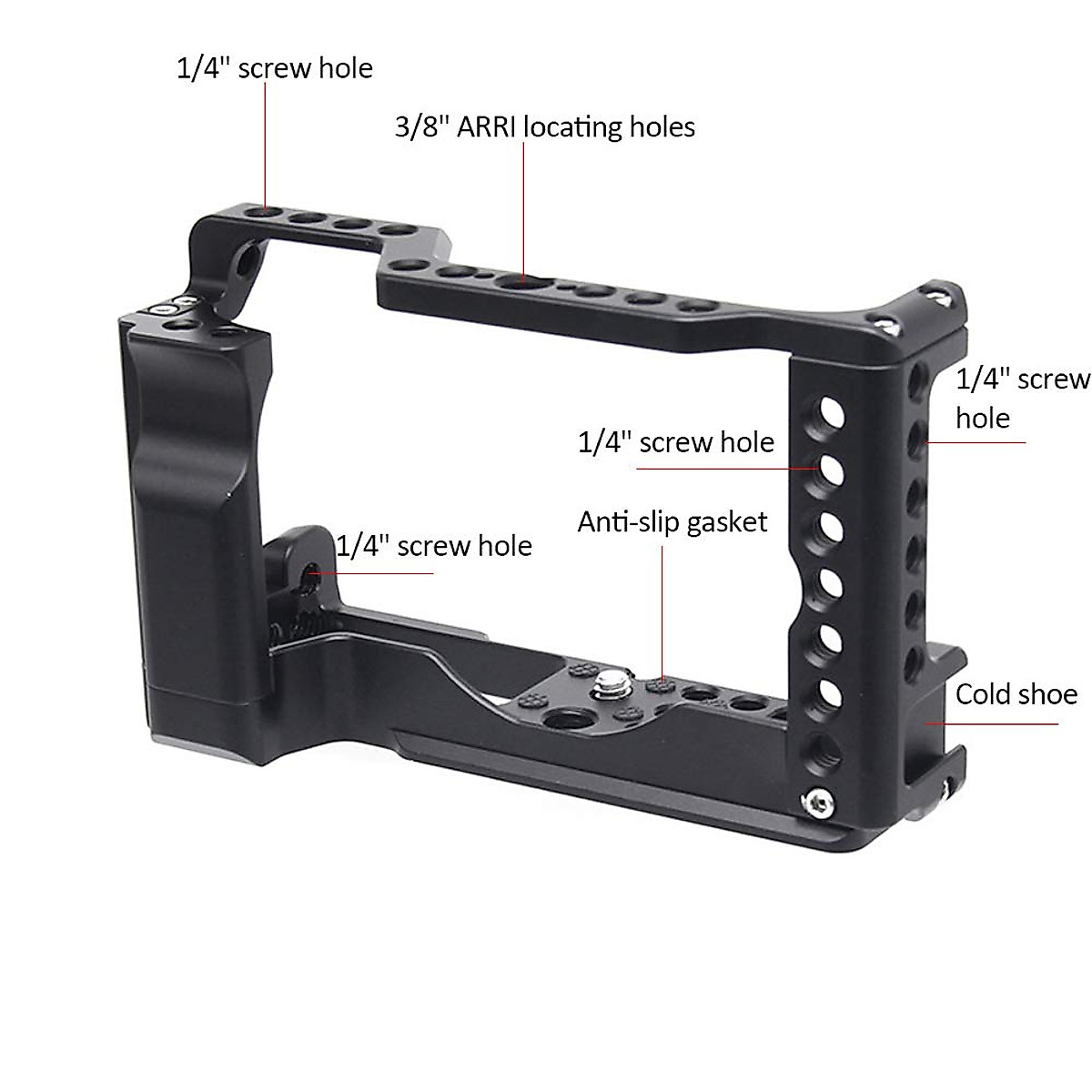 Easy Hood Camera Cage for Canon EOS M6 Mark II Mirrorless Digital Camera, Vlogging Video Shooting Filmmaking Rig Stabilizer with Cold Shoe 1/4" Thread Holes & 3/8" Locating Hole