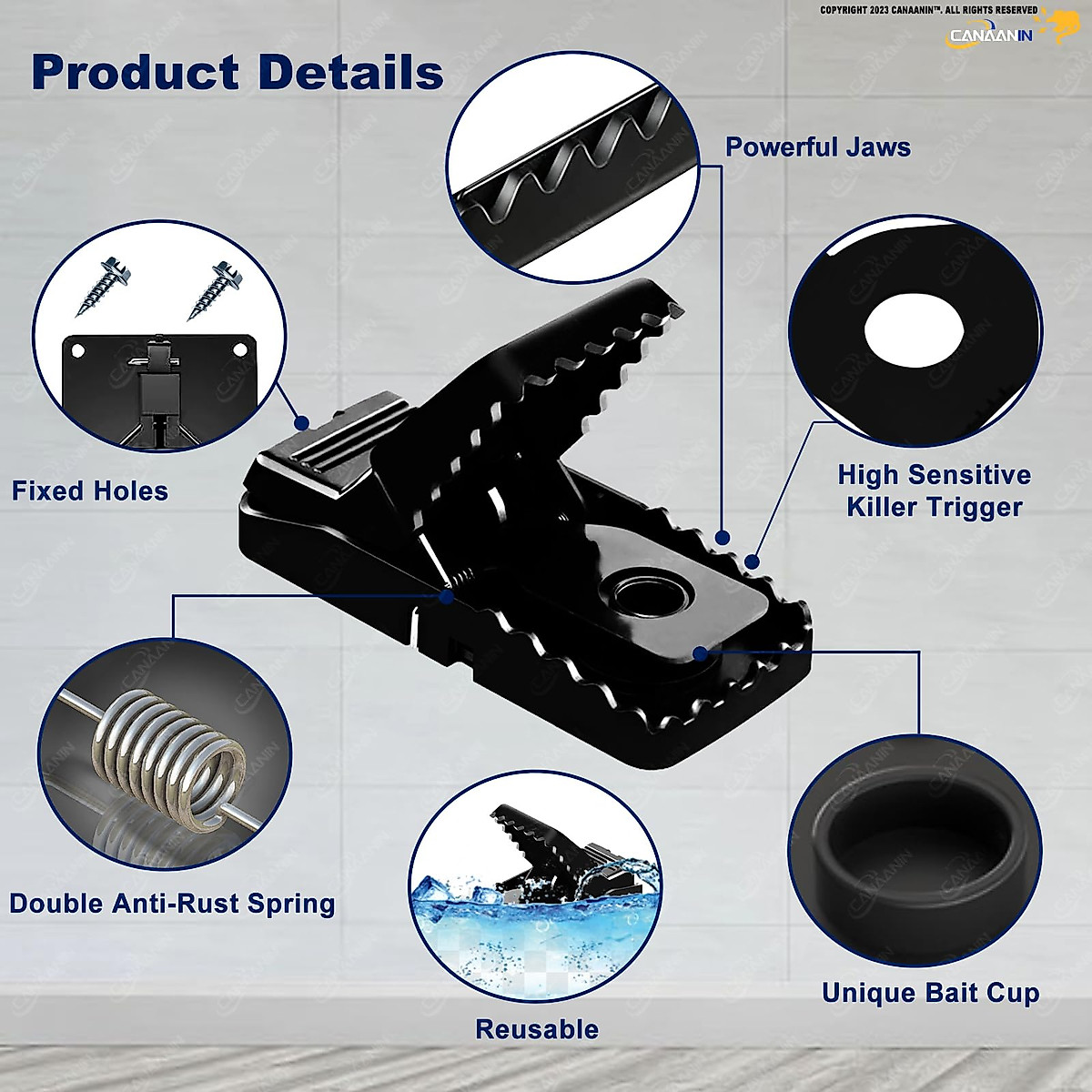 CANAANIN 𝐋𝐚𝐫𝐠𝐞 𝐑𝐚𝐭 𝐓𝐫𝐚𝐩𝐬 𝐌𝐨𝐮𝐬𝐞 𝐓𝐫𝐚𝐩𝐬 Indoor Outdoor 𝐒𝐧𝐚𝐩 𝐓𝐫𝐚𝐩 for Gophers 𝐂𝐡𝐢𝐩𝐦𝐮𝐧𝐤 𝐓𝐫𝐚𝐩 That Work Quick Effective Safe for Rodents Mouse Chipmunk 6 Pack
