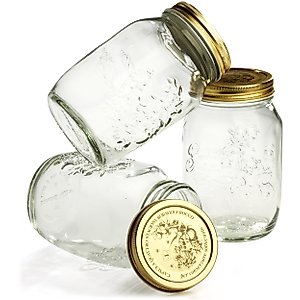Bormioli Rocco Quattro Stagioni 33.75 oz. Canning Jar Set of 3, Gift Boxed