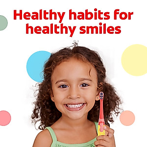 Colgate Kids Battery Powered Toothbrush, Kids Battery Toothbrush with Included AA Battery, Extra Soft Bristles, Flat-Laying Handle to Prevent Rolling, Pokemon Toothbrush, 1 Pack (Style May Vary)