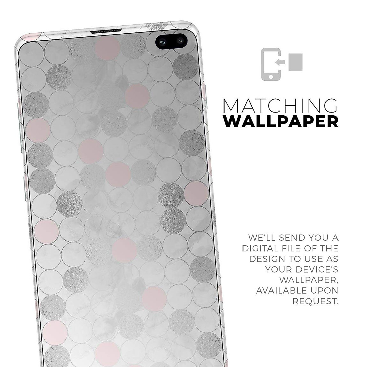 DesignSkinz Karamfila Silver & Pink Marble V14 Protective Vinyl Decal Wrap Skin Cover Compatible with The Samsung Galaxy S20 (Screen Trim & Back Glass Skin)