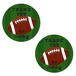 40 Thank You Football Labels, 2 Inch Big Round Glossy Stickers, Great Stickers for Birthday Party, Baby Shower, Wedding, Graduation, or Any Family Event Decorations, Made in USA