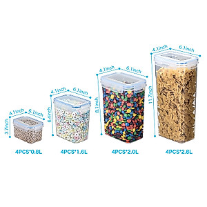 Eocooyar Airtight Food Storage Containers Set-16 PCS-Plastic BPA Free Kitchen Pantry Organization Storage Containers with Lids for Cereal, Flour and Sugar, Include Labels and Marker, Blue