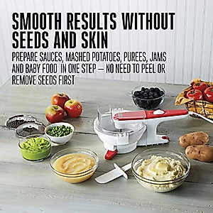 Weston Electric Food Mill with 3 Stainless Steel Discs 1.75 Quart Capacity, White (61-0201-W)