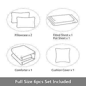 ROWADALO 6 Pieces Bed in A Bag Gamer Bedding Set for Boys Kids Adult Gaming Comforters Set,Boys Bed in A Bag Set Full Size Comforter with Fitted Shee Flat Sheet Pillowcase pillowsham,DJTH5025Full