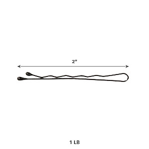 ForPro Professional Collection Bobby Pins (400-Count Approx), Black, 2" L, Ball-Tipped, Crimped, Non-Slip, Non-Damaging, 1 Lb.