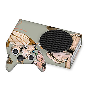 Head Case Designs Officially Licensed Ninola Butterflies Gold Green Assorted Vinyl Sticker Gaming Skin Decal Cover Compatible With Xbox Series S Console and Controller Bundle