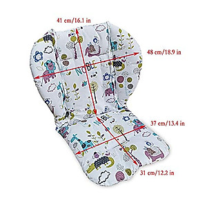 High Chair Pad,highchair seat, highchair Cushion, seat Pad，Soft and Comfortable, Light and Breathable, Cute Patterns, Make The Baby More Comfortable(Jungle Animal Pattern)