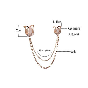 MJWDP Shirt Collar Pin Neck Brooch Chain Corsage Decoration Women's Button Pin Sweater Accessories Pin Accessories