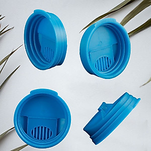 Hetenoyo 4 Pack Soda Can Covers Beer Beverage Can Covers Reusable Leakproof Drink Can Lids Protector for Beer, Juice & Soft Drink Beverage (Blue & Yellow), GZ-4P