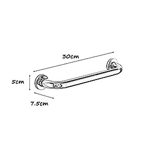 CRODY Bath Wall Attachment Handrails Grab Bar Rails Safety Copper Grab Bar, Wall Mounted Towel Rack Bathroom Handrail Toilet Balance Handrail Shower Assist Decorative Handle/30Cm