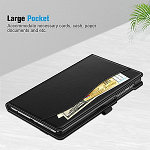 Fintie Case for Samsung Galaxy Tab A7 Lite 8.7 Inch 2021 Model (SM-T220/T225/T227), Multi-Angle Viewing Smart Stand Back Cover with Pocket, Black