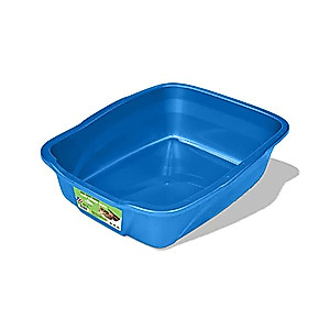 Van Ness Pets Medium Open Cat Litter Box, Space-Saving Pan Size, Blue, CP2 Blue Large