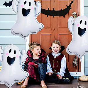 HADCKJA Ghost Balloons White Ghost Halloween Balloons Ghost Foil Balloons for Ghost-Themed Party Supplies Decorations Halloween Party Decorations Balloons Party Sets-3pcs