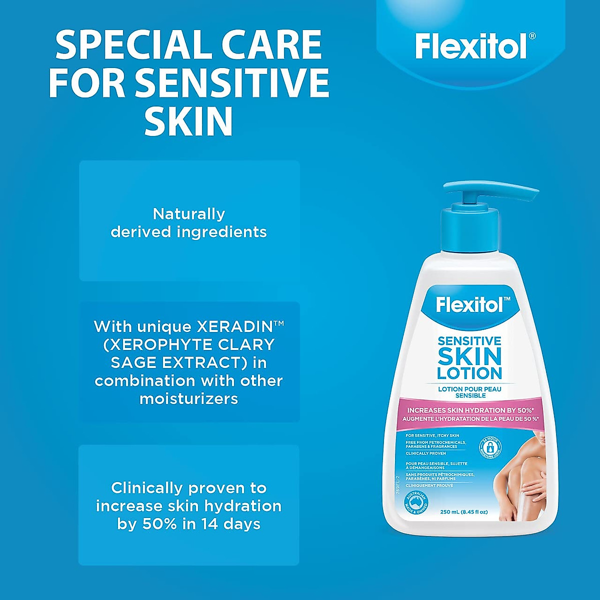 Flexitol Sensitive Skin Lotion, 250 ml, 8.45 Oz