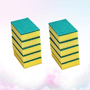 Cabilock Multifunctional Cleaning Sponges Set Scouring Pads for Kitchen Bathroom 10pcs/box