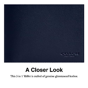 Coach 3 in 1 Wallet in Burnished Leather, Deep Blue