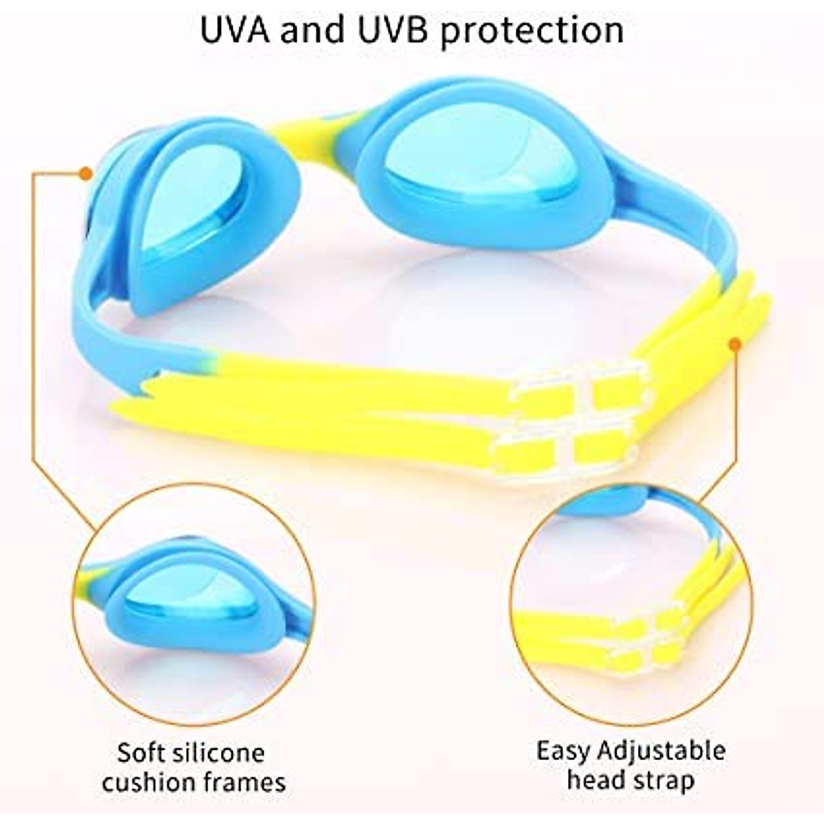 Romoc 4 Pack Kids Swimming Goggles,No Leaking,Anti Fog,UV Protection Swim Glasses Water Goggles Christmas Gift