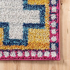 nuLOOM Richelle Tribal Medallion Area Rug, 1 Count(Pack of 1), Silver