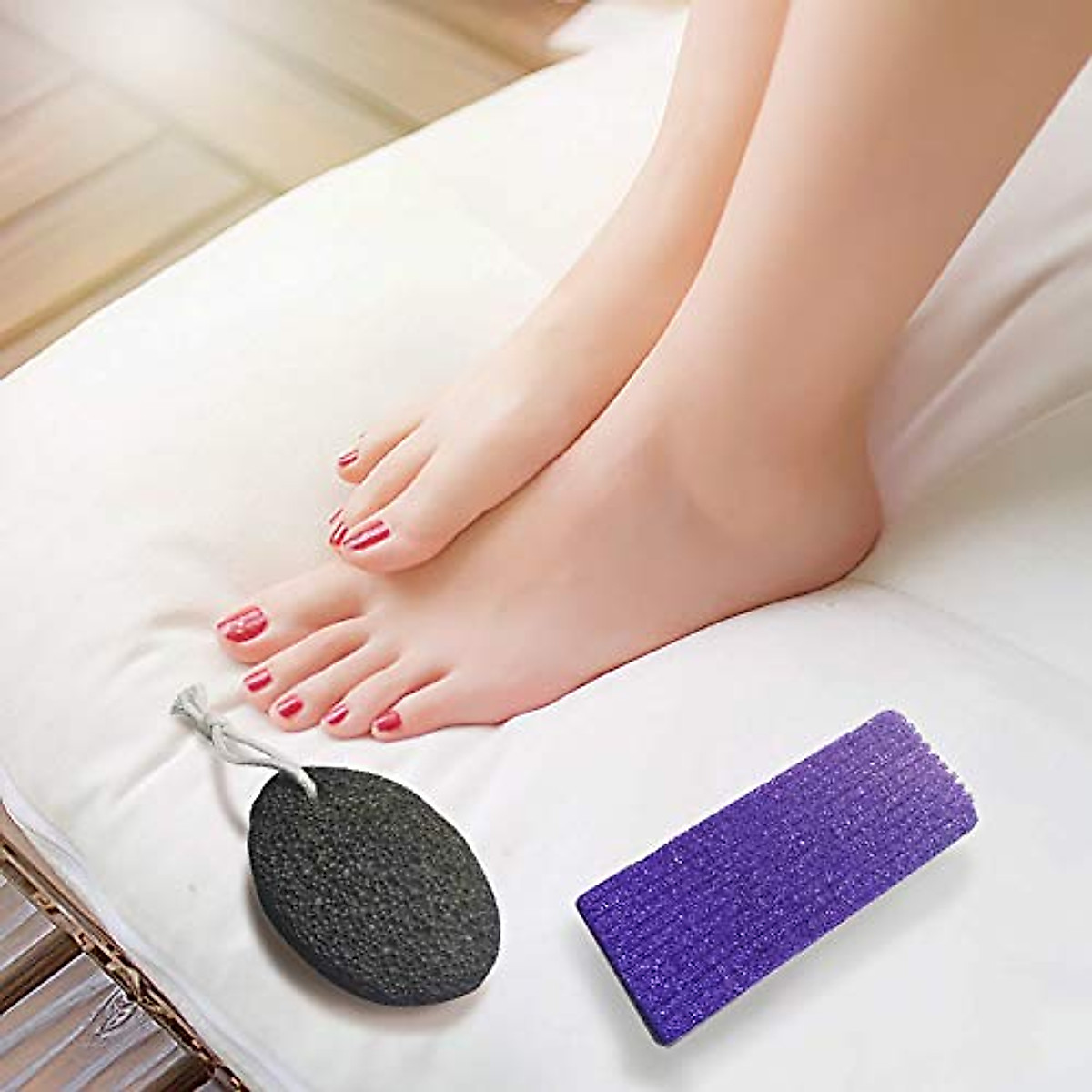 TOUGS Pumice Stone for Feet, Hard Skin Callus Remover and Scrubber, Callus Remover Foot Scrubber Home Pedicure Exfoliation, 4 Pack