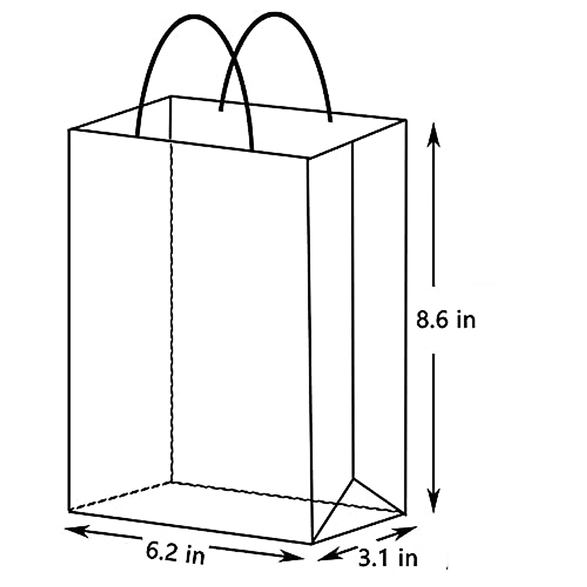 AZOWA Gift Bags Small Kraft Paper Bags with Handles (6.3 x 3.1 x 8.6 in, Pastel Purple, 12 CT)