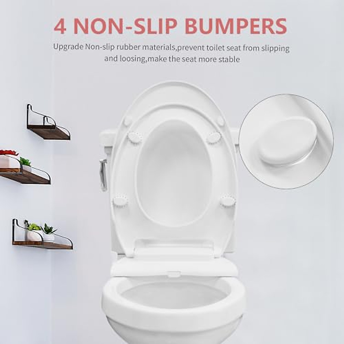 Bidet Seat, Non-Electric Bidet Toilet Seat Swash seat with Adjustable Ambient Water and Dual Nozzle System for Bathroom Airbnb, Easy Installation, Fit for Elongated Toilet, White Bidet Attachment