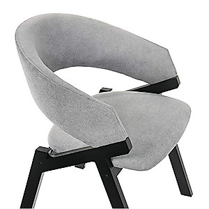 Armen Living Talulah Fabric and Veneer Dining Side Chairs-Set of 2, 19" Seat Height, Gray/Black