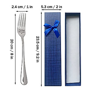 HSSPIRITZ I Love You Funny Engraved Stainless Steel Fork,Dinner Forks Mothers Day Gifts for Mom Wife Girlfriend Boyfriend Dad, Christmas, Anniversary, Birthday, gifts for him/her,Valentine's Day Gift