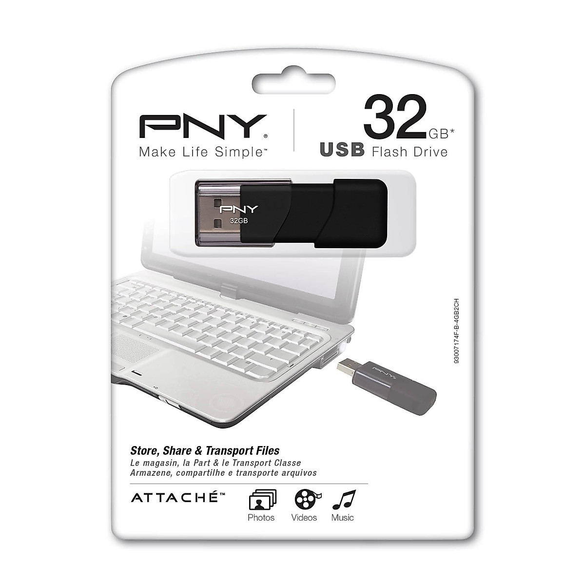 PNY Attaché 32GB USB 2.0 Flash Drive - P-FD32GATT03-GE
