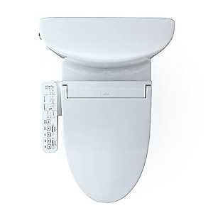 Aquia IV Arc 2-piece 0.9/1.28 GPF Dual Flush Elongated Comfort Height Toilet in. Cotton White C2 Washlet Seat Included