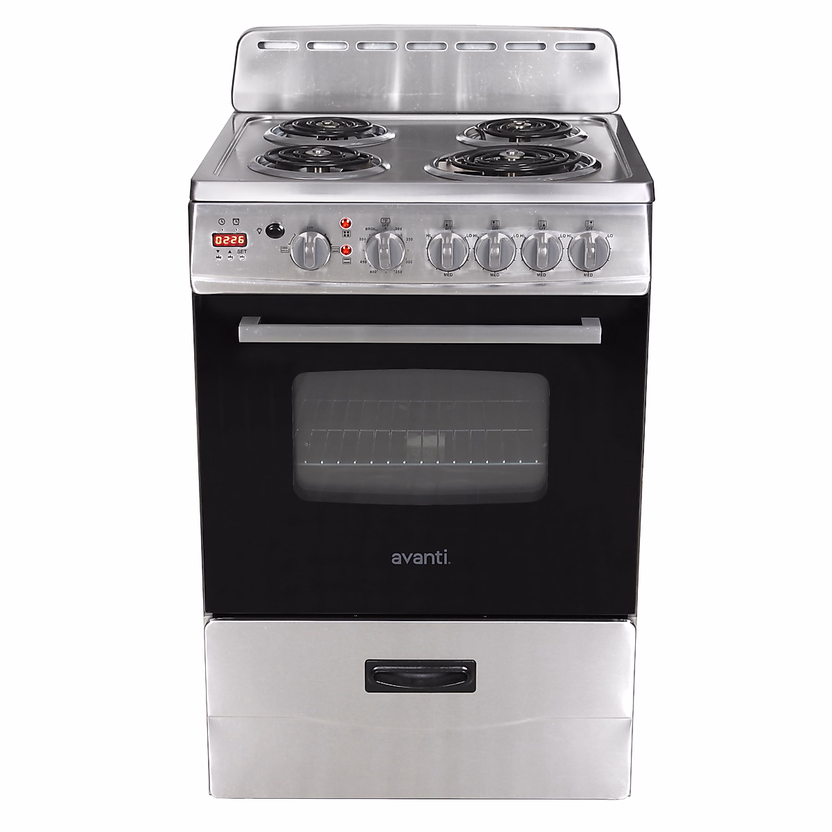 Avanti ERU240P3S ERU240 24" Electric Range Oven with Framed Glass Door, in Stainless Steel