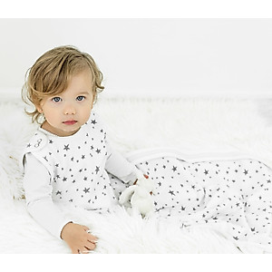 Woolino Toddler Sleeping Sack, 4 Season, Merino Wool and Organic Cotton, Baby Sleep Bag, 2-4 Years, Stars