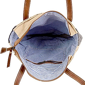 Ruzioon Upcycled Canvas & Cowhide Tote Bag, Upcycled Canvas & Leather Shoulder Bag, Upcycled Canvas Hand Bag for Women’s