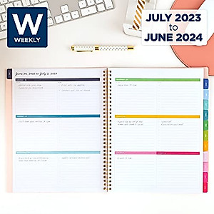 AT-A-GLANCE 2023-2024 Planner, Weekly & Monthly Academic, Simplified by Emily Ley, 8-1/2" x 11", Large, Leatherette, Blush (EL13-905A)