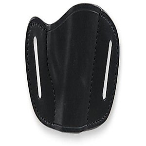 Bulldog Cases Black Molded Leather Belt Slide Holster (Large)