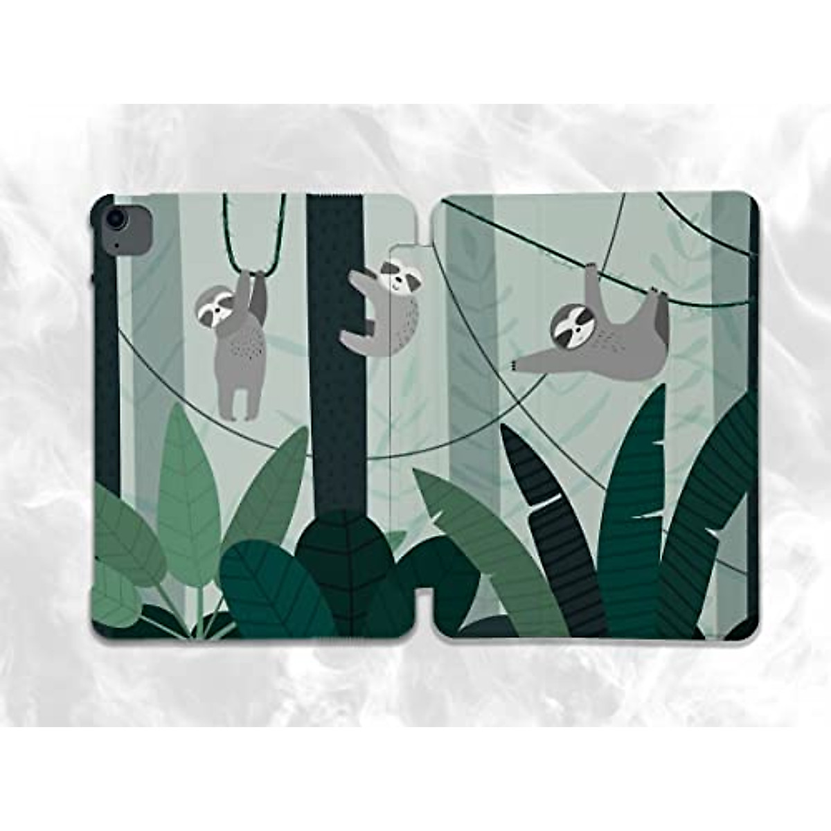 Cute Jungle Sloth Animal Kawaii case Compatible with iPad Mini Air Pro 7.9 8.3 9.7 10.2 10.9 11 12.9 inch Pattern Cover New 2022 2021 Trifold Stand 3 4 5 6 7 8 9 Generation (11" Pro 1/2/3 gen)