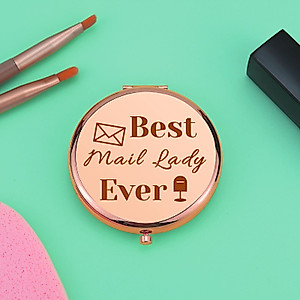 Mail Carrier Gift Funny Gifts for Mail Lady Thank You Gift Compact Makeup Mirror Postal Worker Gifts for Women Appreciation Gift Folding Makeup Mirror Thanksgiving Retirement Gifts