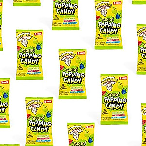 Fountain City Fulfillment Warheads Soda & Candy Variety Pack - Party Box With Black Cherry, Blue Raspberry, Watermelon, Green Apple & Lemon Drinks, Sour Dill Pickle & Popping Candy - 12oz Cans, 5 Pack