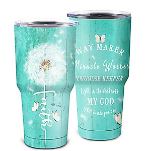 Sighdorm Christian Gifts For Women,Inspirational Gifts For Women,Religious Gifts For Women,Bible Gifts for Women,Dandelion Faith Birthday Mother's Day Tumbler Gift for Women Wife Mom Friends Her