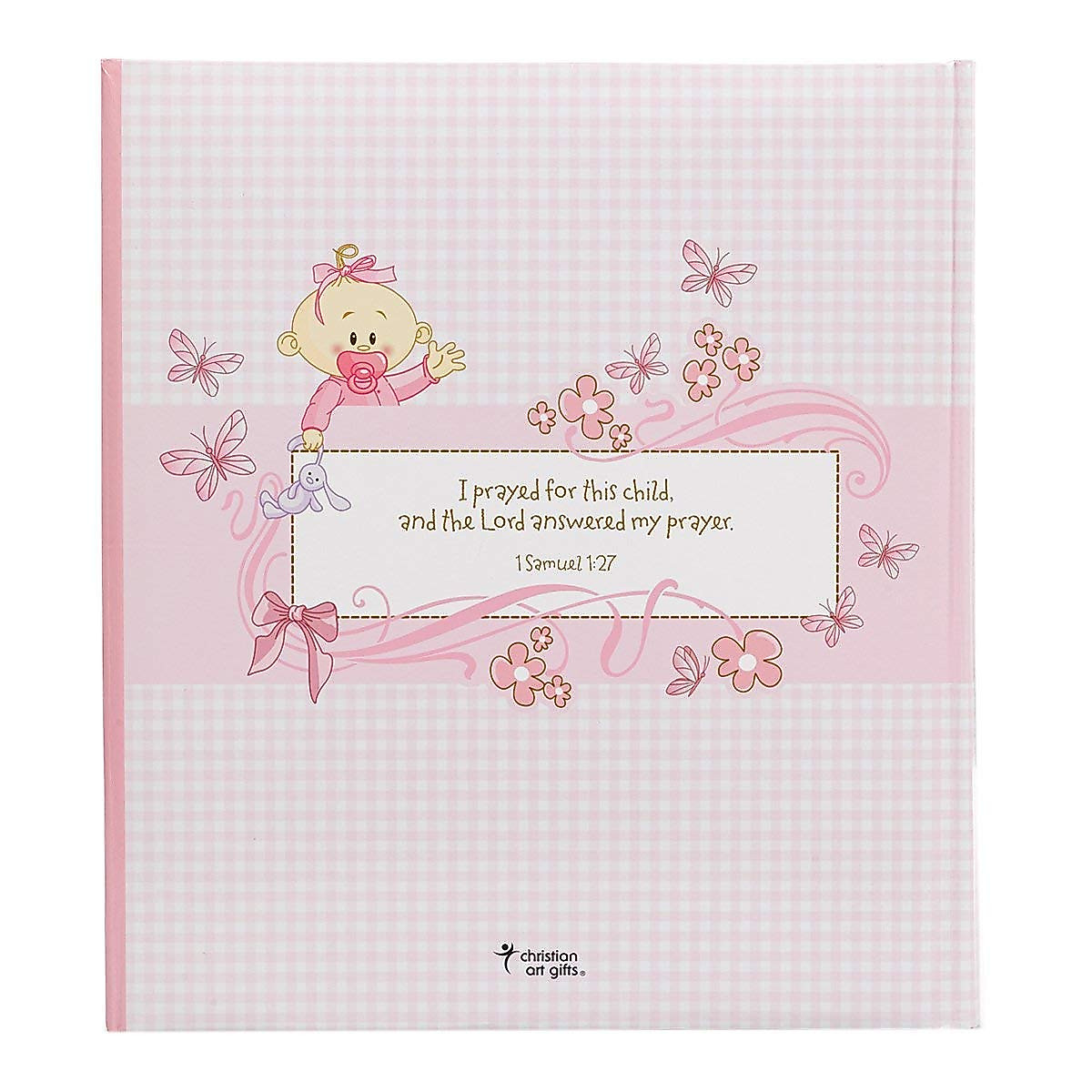 Christian Art Gifts Girl Baby Book of Memories Pink Keepsake Photo Album | Our Baby Girl Memory Book | Baby Book with Bible Verses, The First Year